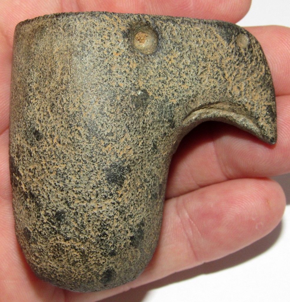 Old Stone Indian Artifact Eagle Effigy Peace Pipe Awesome Native
