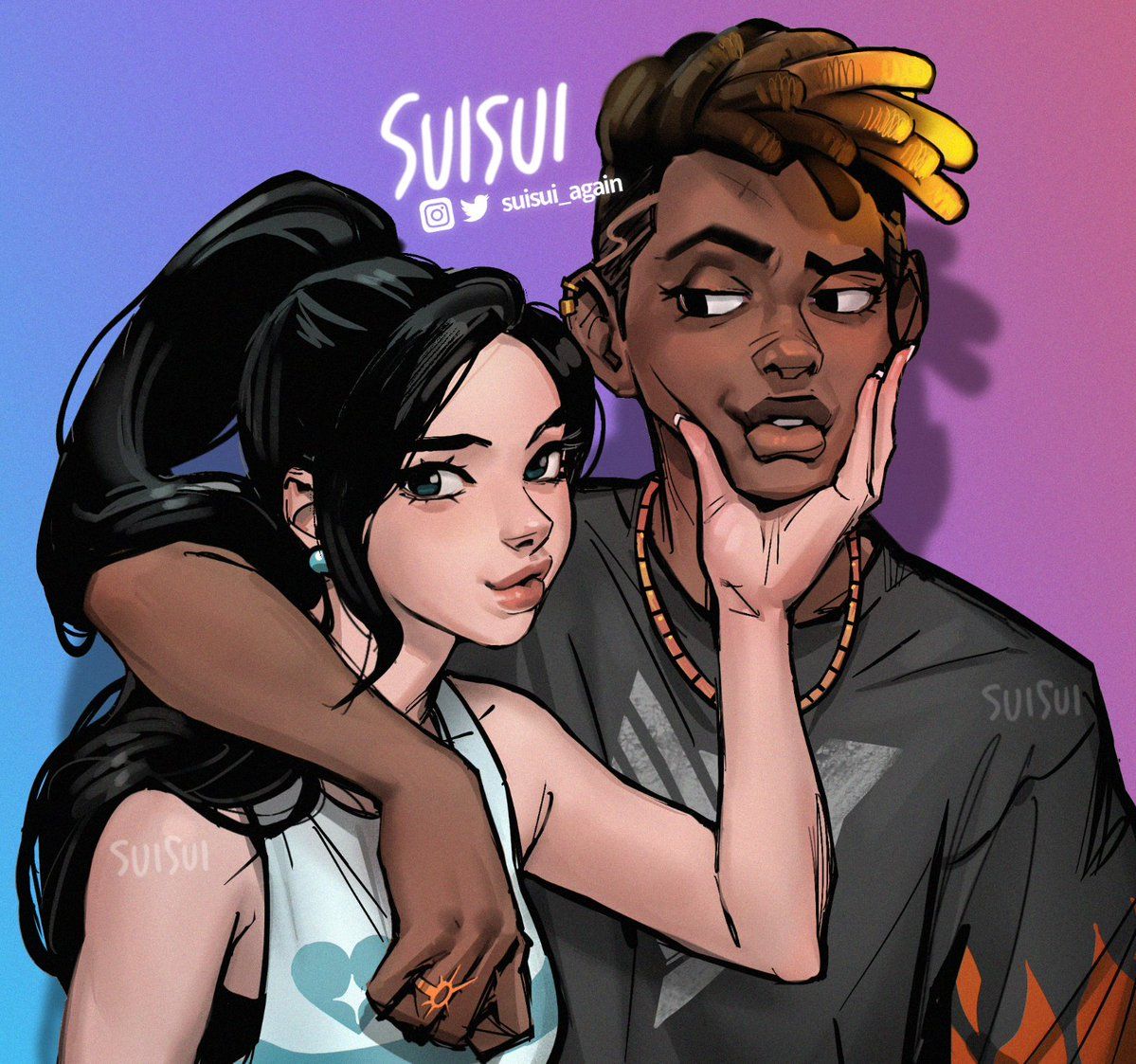 Suisui On X Dope Cartoon Art Girls Cartoon Art Black Love Art