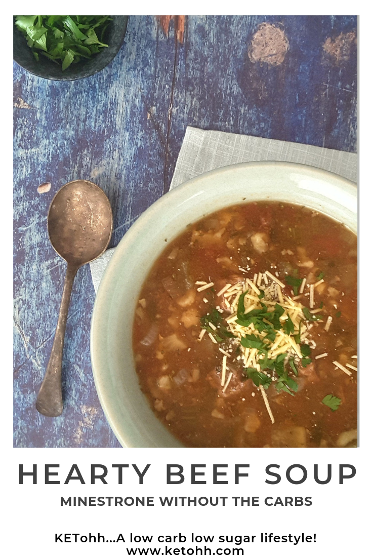 Low Carb Hearty Beef Soup Ketohh Keto And Gluten Free Minestrone