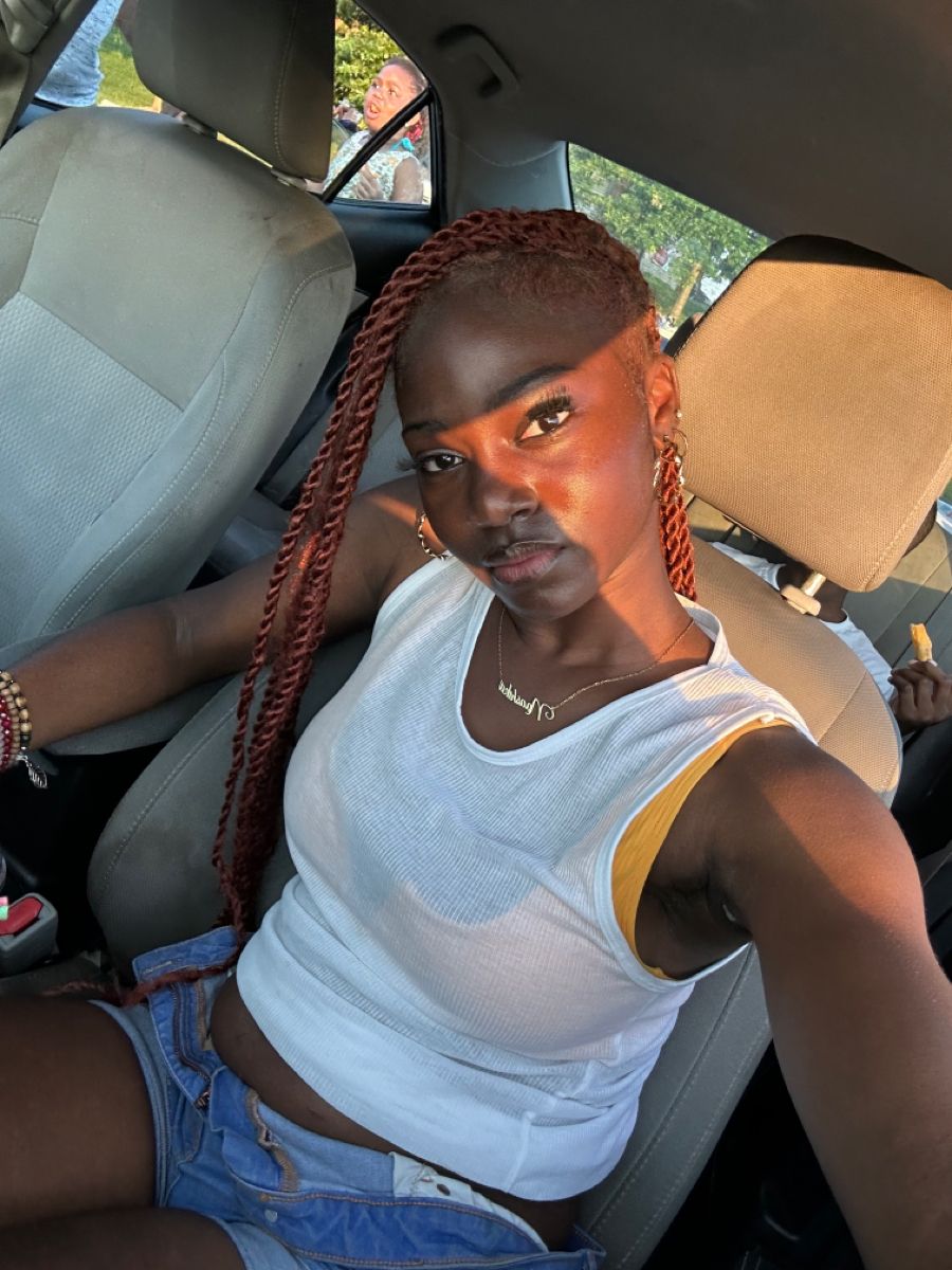 Gingerr Hair Darkskin Girl In 2024 Hair Color For Dark Skin Black Women Hair Color Girl