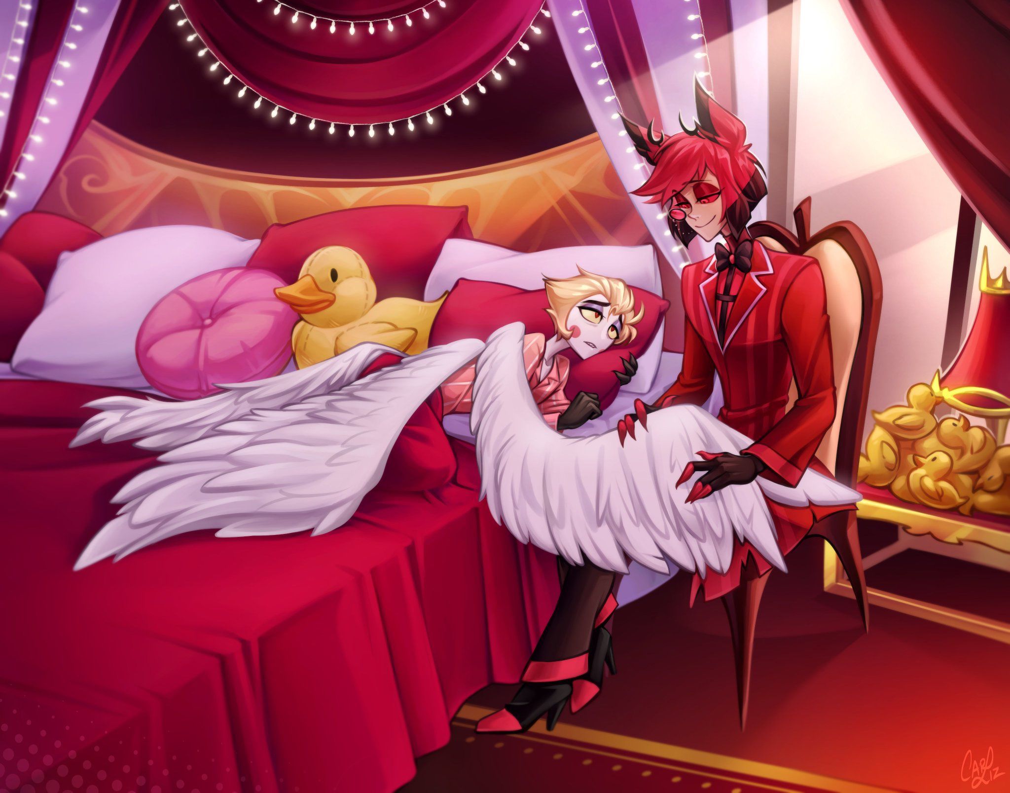 Pin By Melanie Sly On Alastor X Lucifer Hotel Art Cute Drawings Monster Hotel