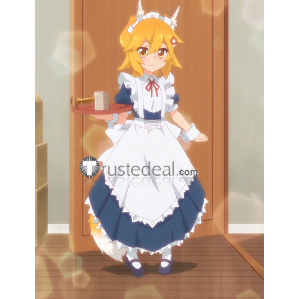 Sewayaki Kitsune No Senko San Senkosan White Blue Maid Cosplay Costume Senko San Sewayaki