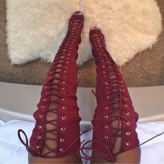Blue Thigh High Peep Toe Boots Peep Toe Boots Gladiator Boots Thigh High Boots