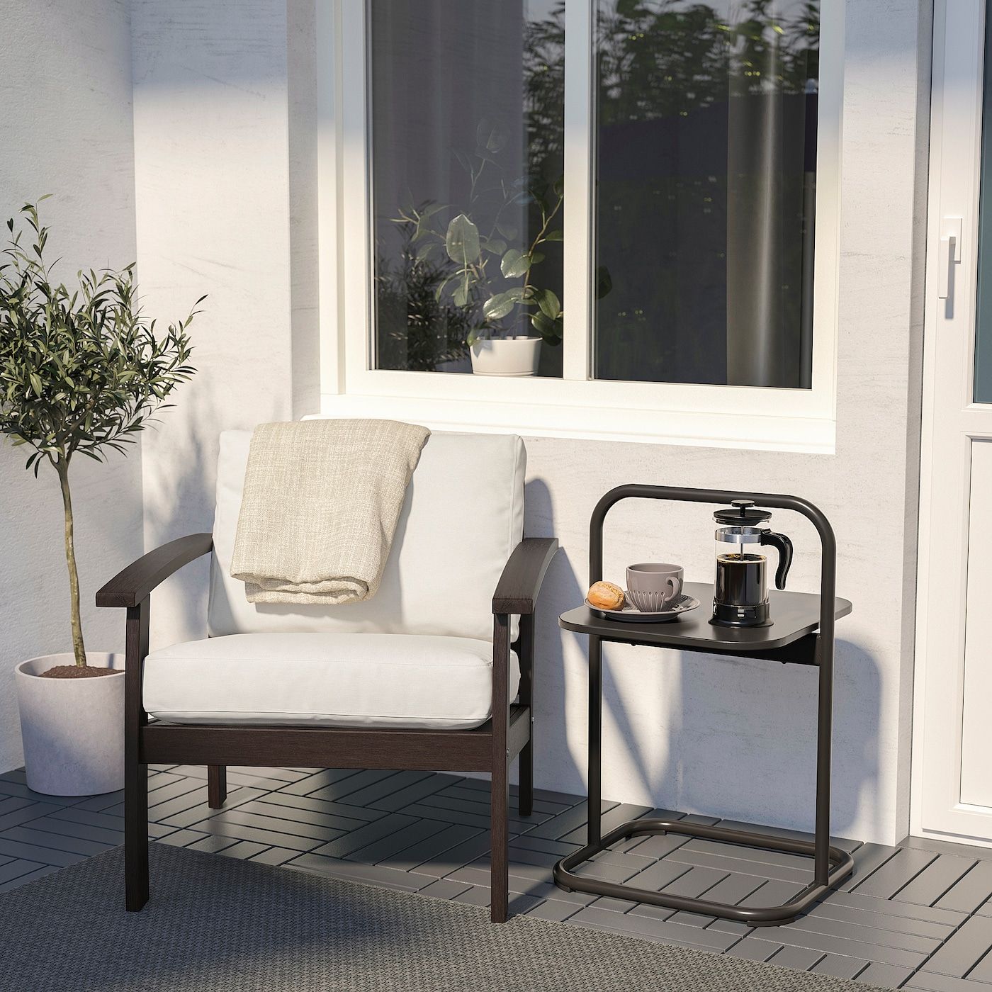 KlÖven Armchair Outdoor Brown Stained Frösön Duvholmen Beige 297