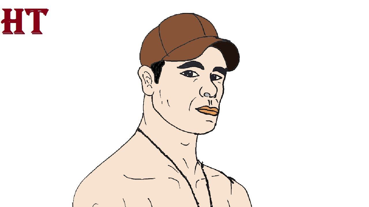 How To Draw John Cena Easy Wwe Drawing John Cena John Cena Videos Drawings