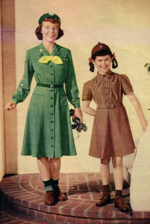 The Stylish History Of Girl Scouts Uniforms In 2020 Girl Scout