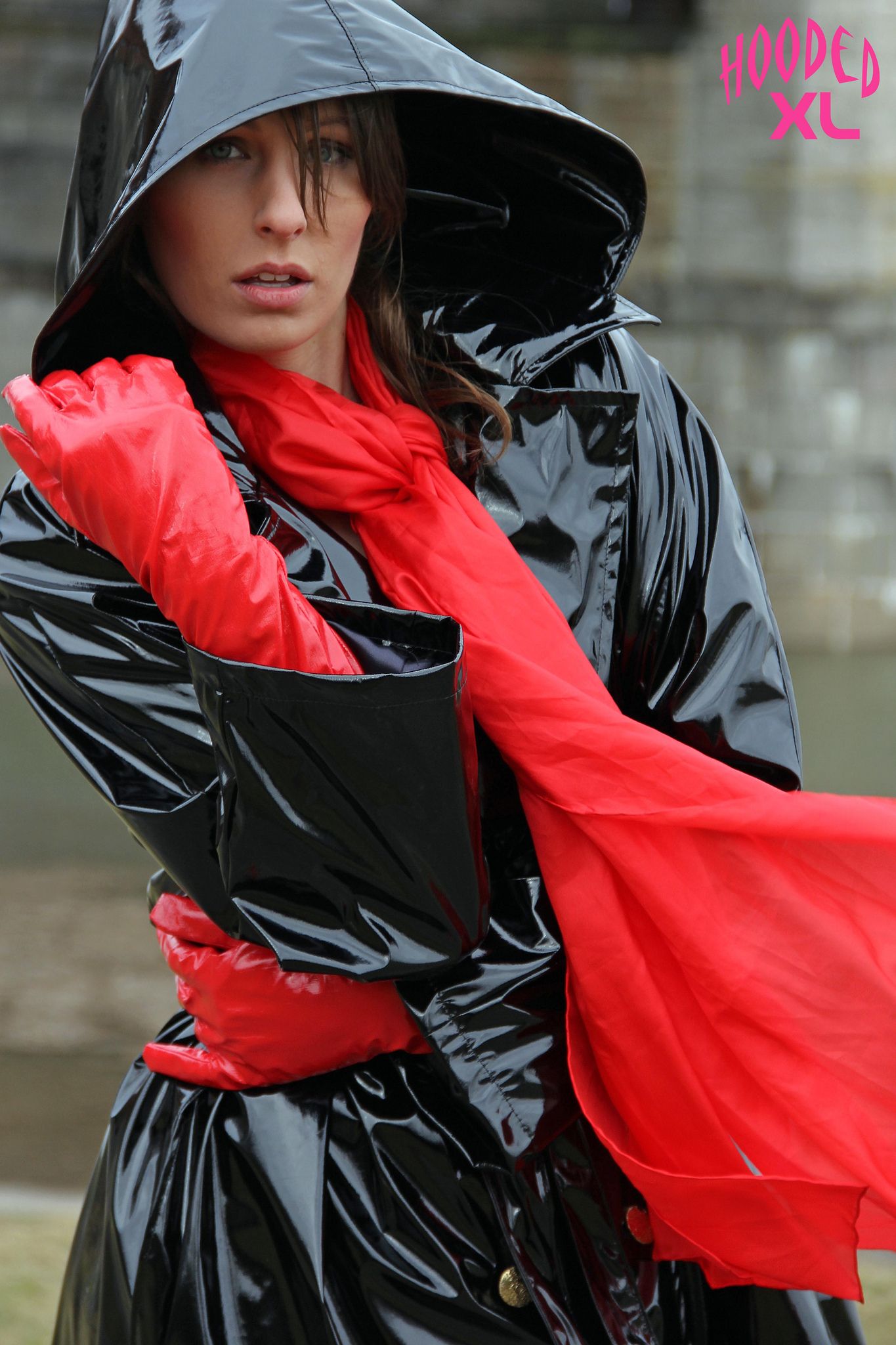 Black Raincoat Regenmantel Schwarzer Regenmantel Regen Mode