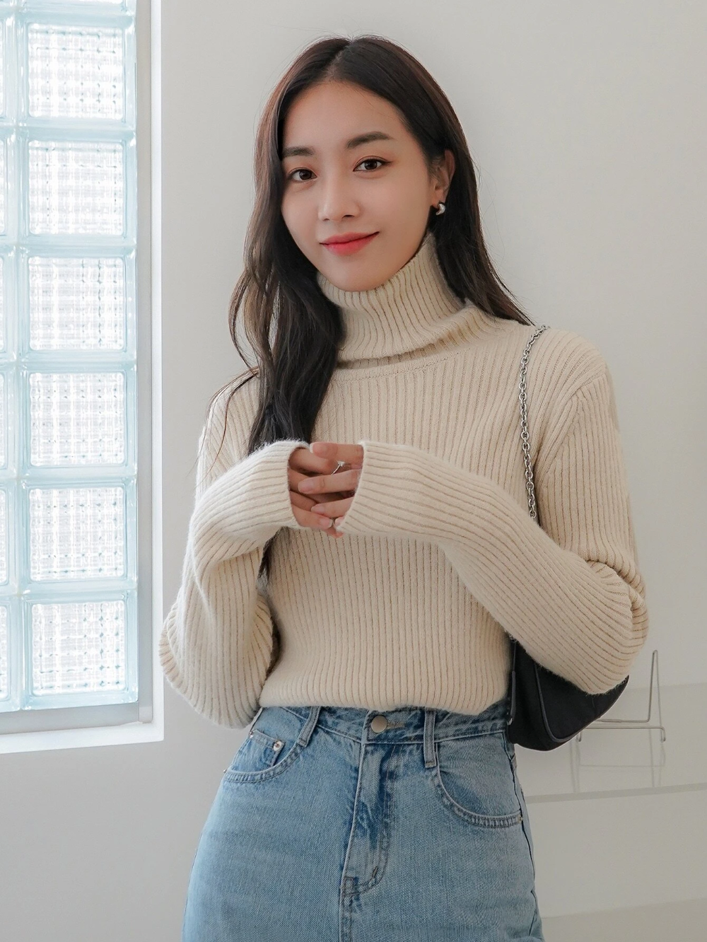 Dazy Ribbed Knit Turtleneck Sweater Ladies Turtleneck Sweaters