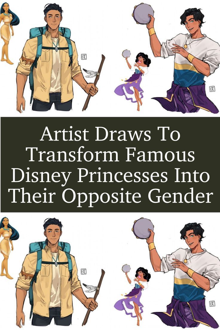 Artist Draws To Transform Famous Disney Princesses Into Their Opposite