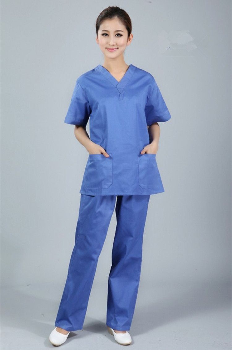 New Plus Size Womens V Neck Summer Nurse Uniform Hospital Medical