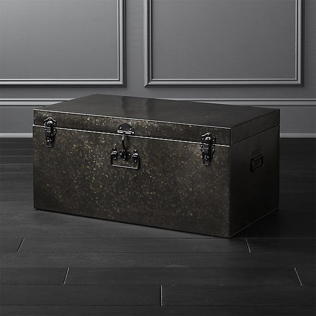 Large Galvanized Metal Trunk Cb2 Metal Trunks Galvanized Metal