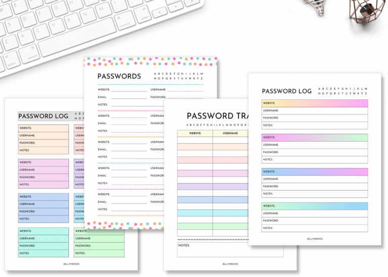 8 Printable Password Log Templates Cute Password Trackers Artofit