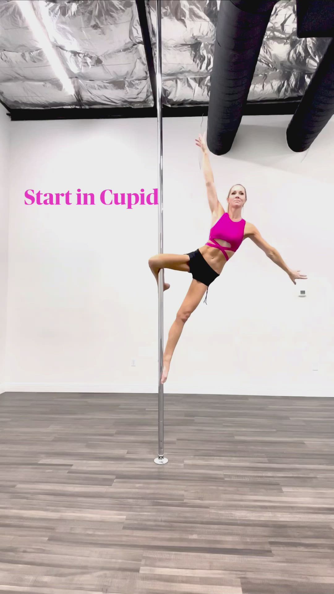 Cupid Cartwheel 💘 Pole Fitness Pole Dance Moves Pole Dancing