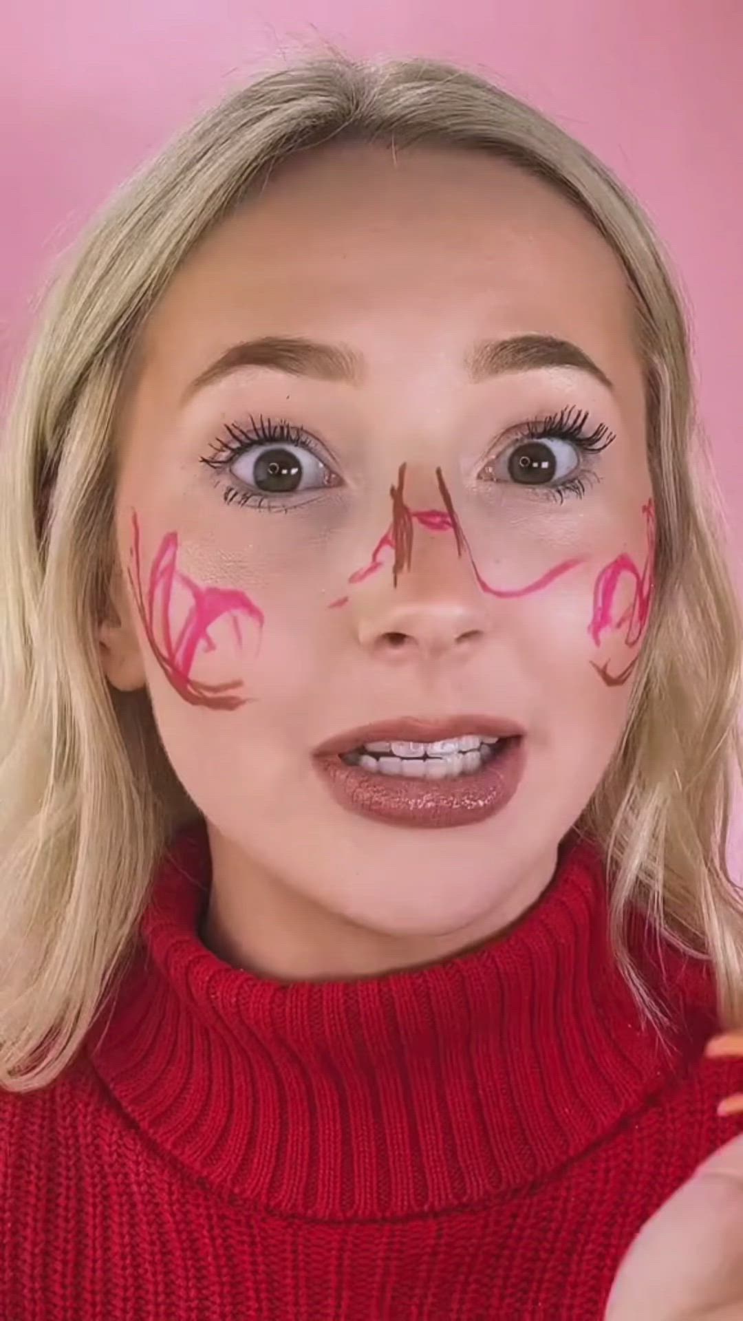 Makeup Challenge Only Using Lip Liner Blush Tips Makeup Ideas Creative Makeup Face Makeup